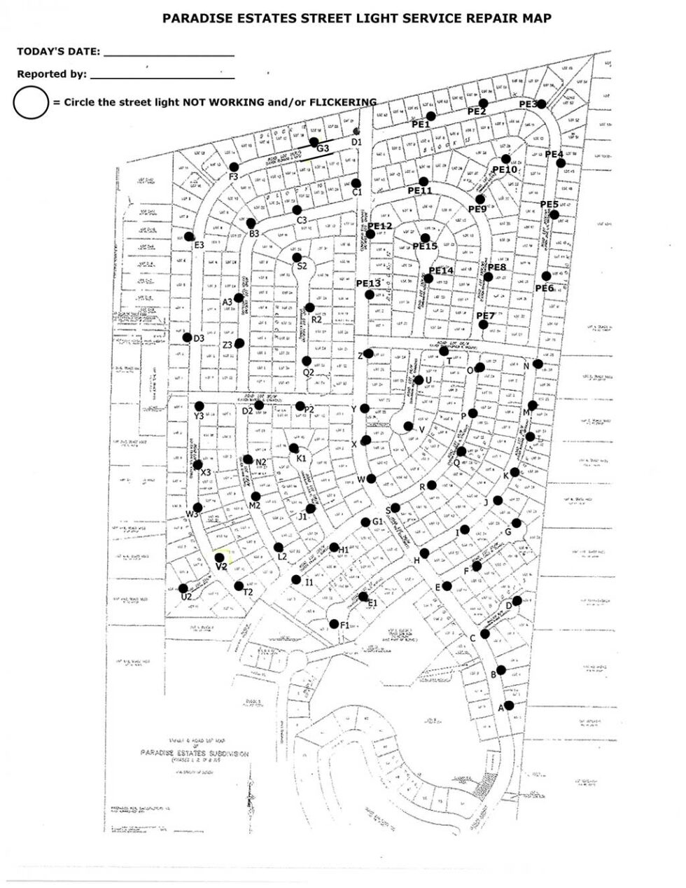 Report A Street Light Problem | Paradise Estates Homeowners Association ...